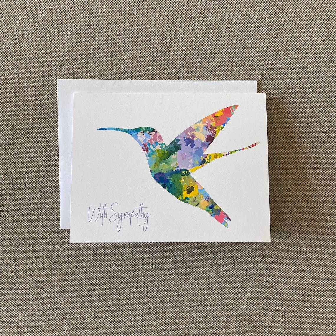 Colorful Hummingbird Sympathy Cards Blank Hummingbird - Etsy