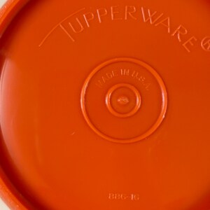 Tupperware, Vintage Orange, Harvest Collection, Burp Lid, Made in the ...