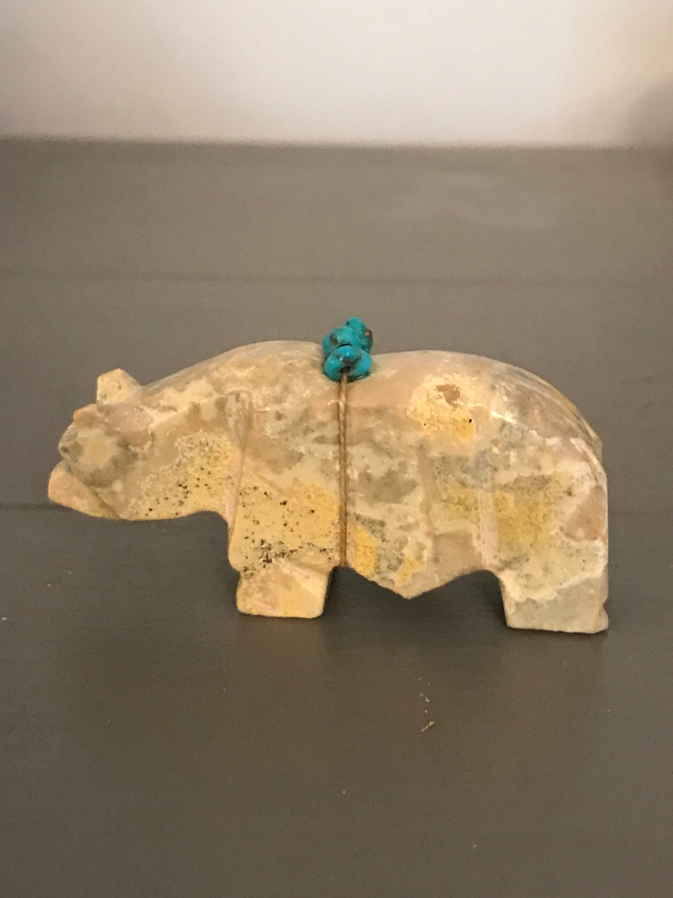 Bear Fetish, Native American, Zuni, Bear With Turquoise, Signed Work ...