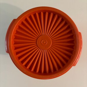 Tupperware, Vintage Orange, Harvest Collection, Burp Lid, Made in the ...