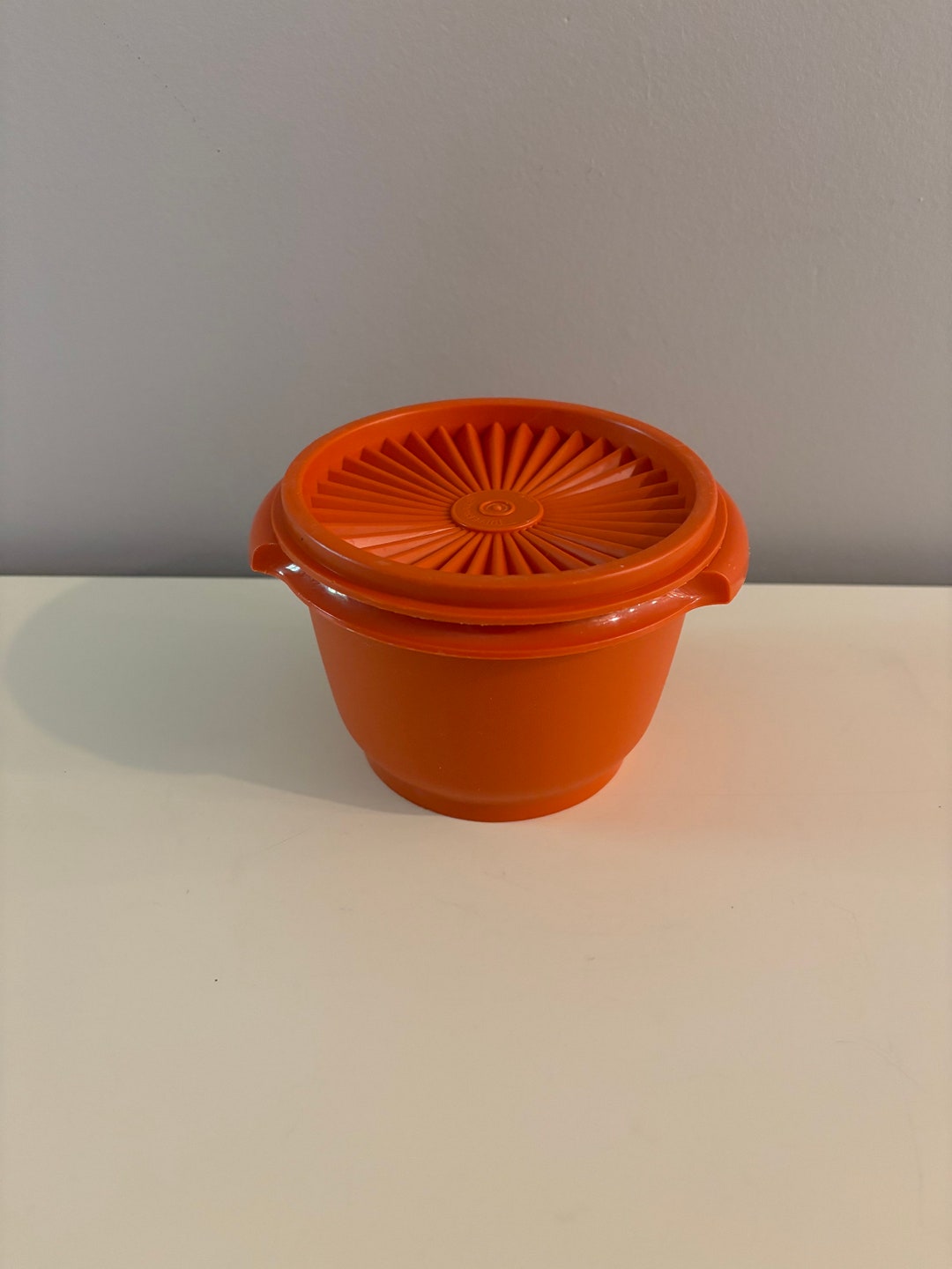 Tupperware, Vintage Orange, Harvest Collection, Burp Lid, Made in the ...