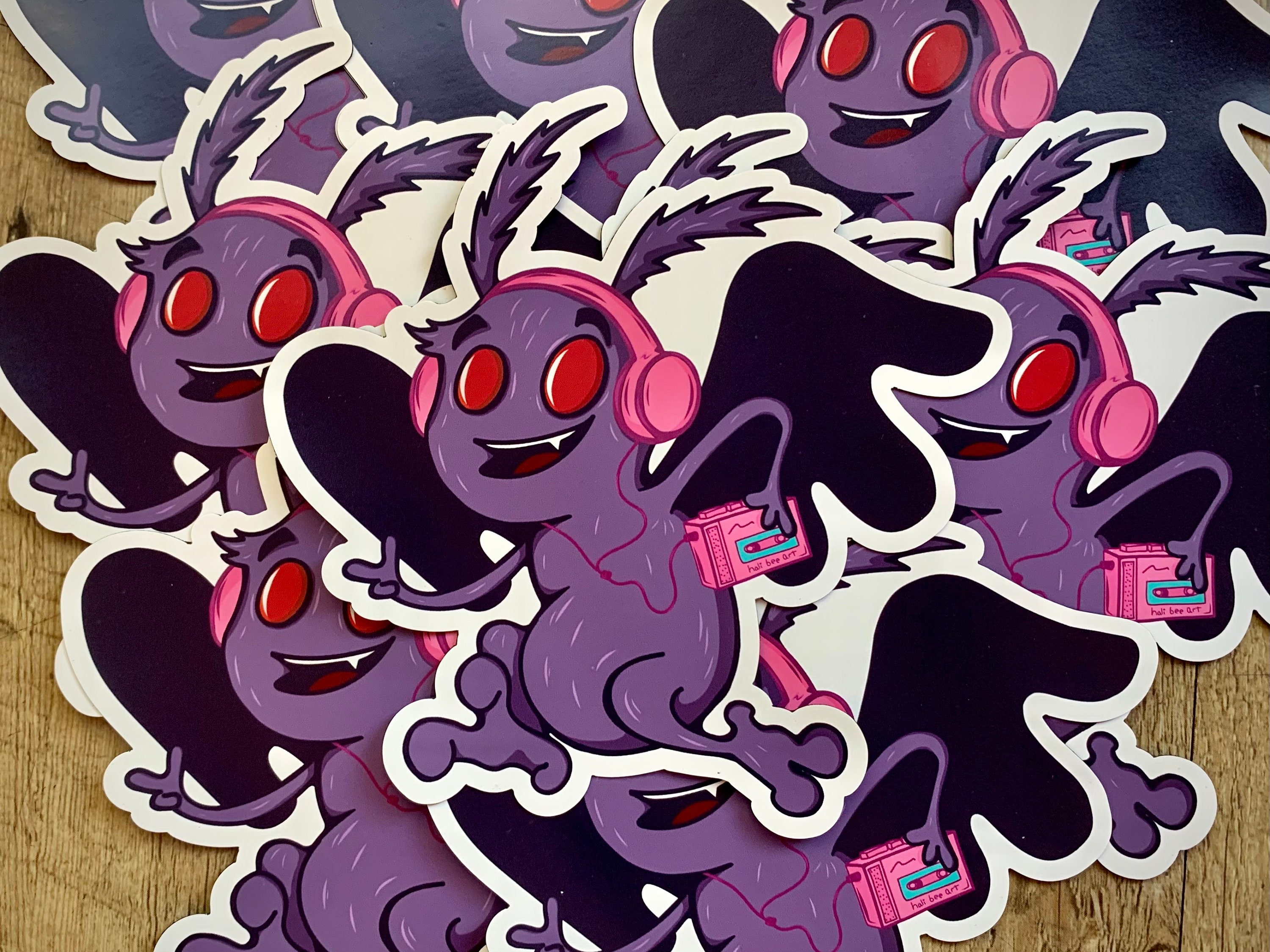 Mothman Magnet | 80s Walkman Art | Durable for Car or Fridge | Pastel ...