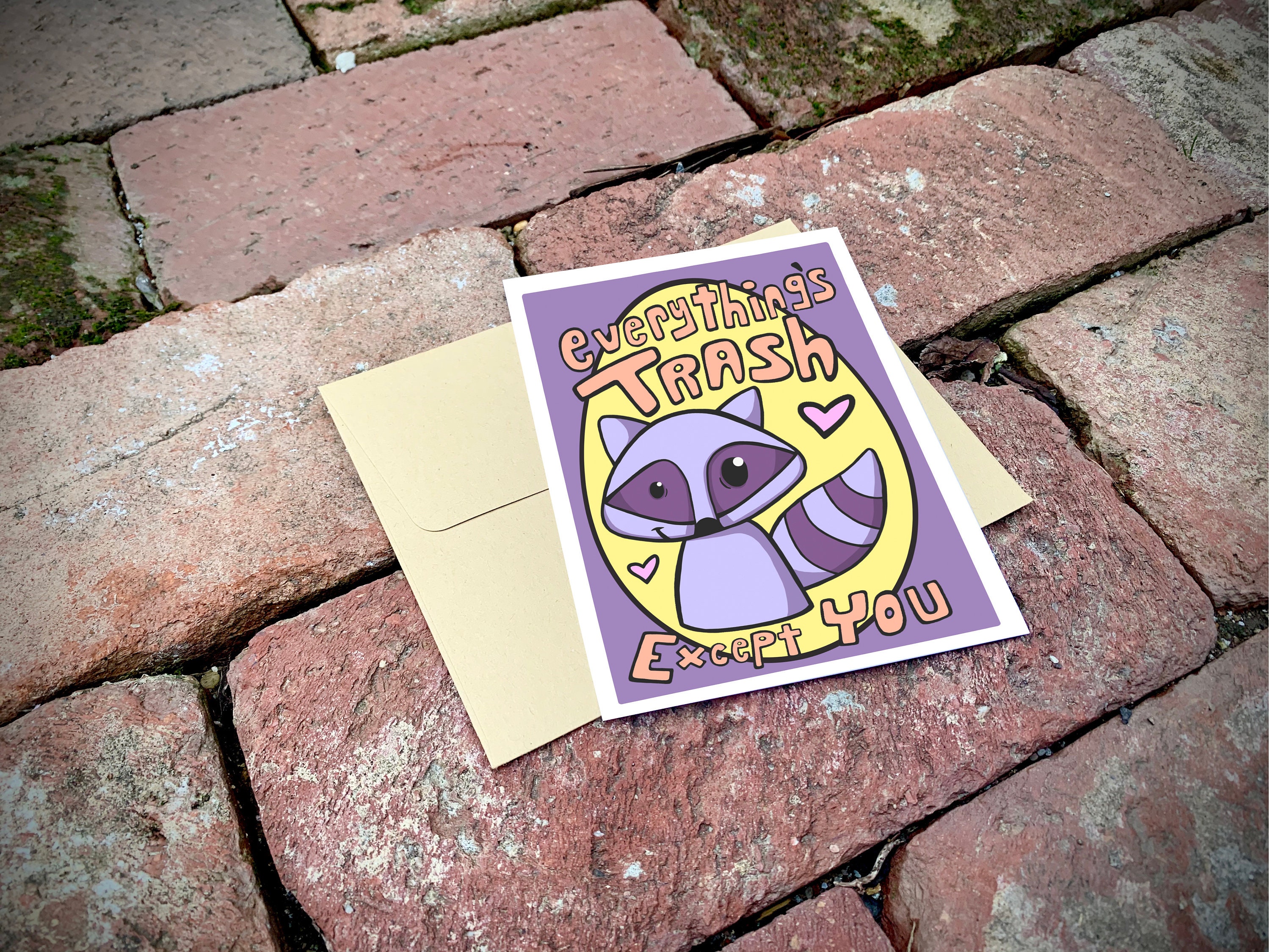 RACCOON Valentine Handmade Card Bundles for Valentines Day - Etsy