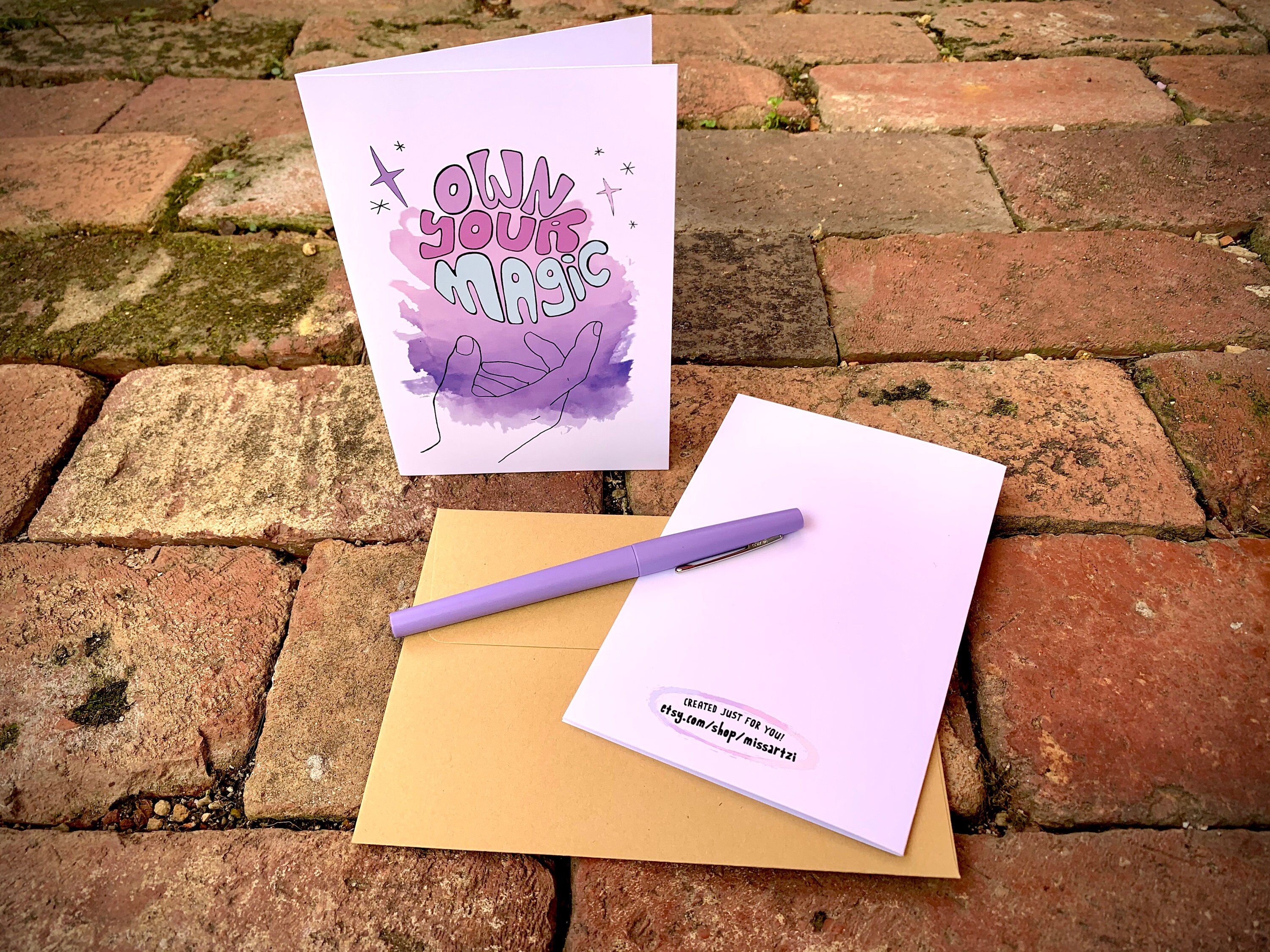 Own Your Magic Two Fold Thank You Card Bundles handmade | Etsy