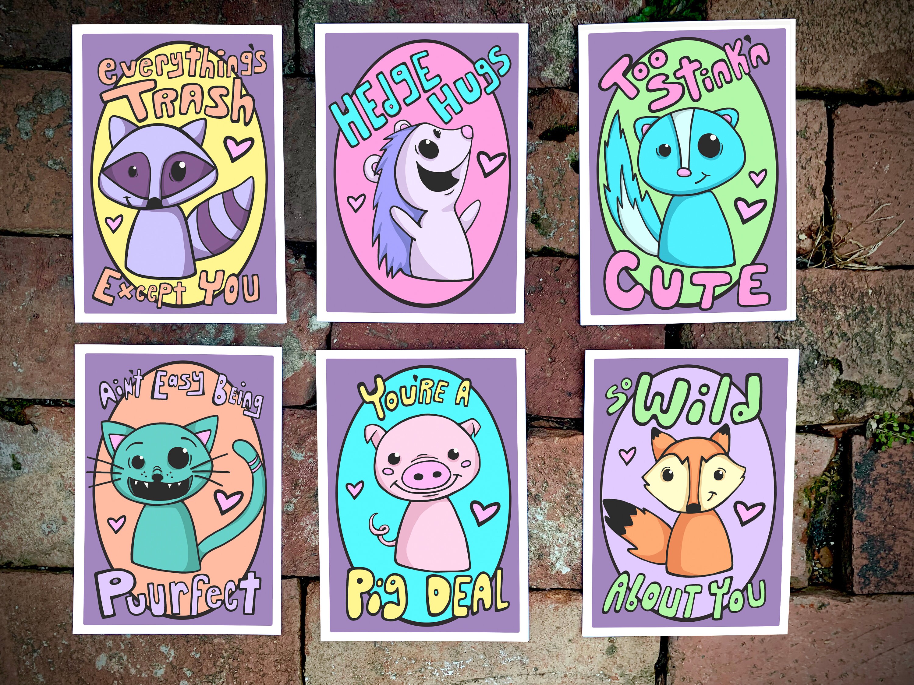 RACCOON Valentine Handmade Card Bundles for Valentines Day - Etsy