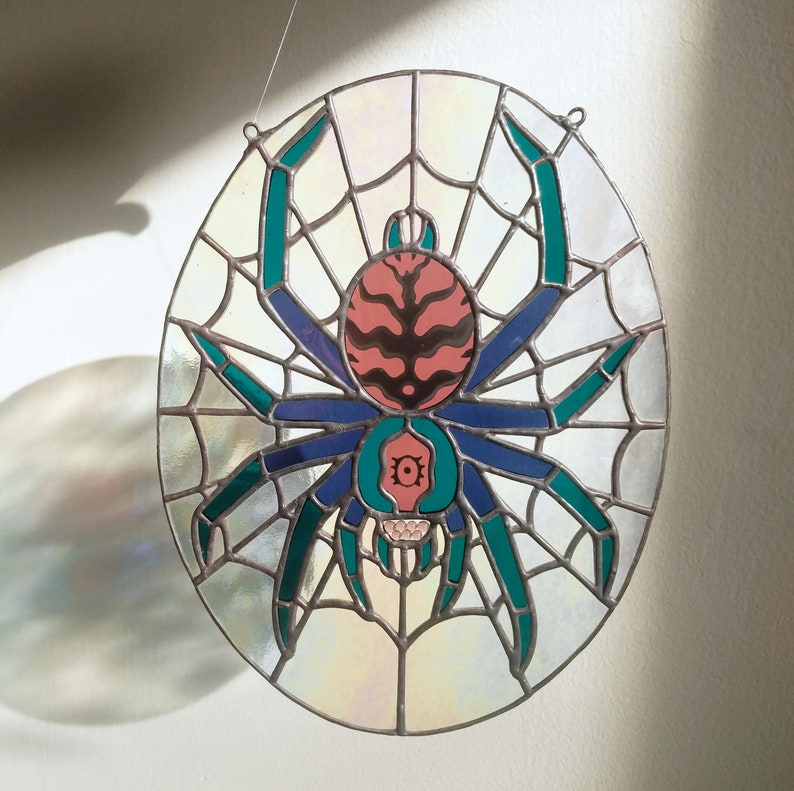 Spider Stained Glass Window. Spider Art. Tarantula Stained - Etsy