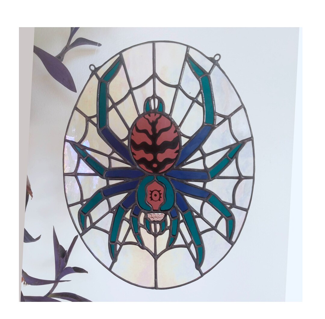 Spider Stained Glass Window. Spider Art. Tarantula Stained - Etsy