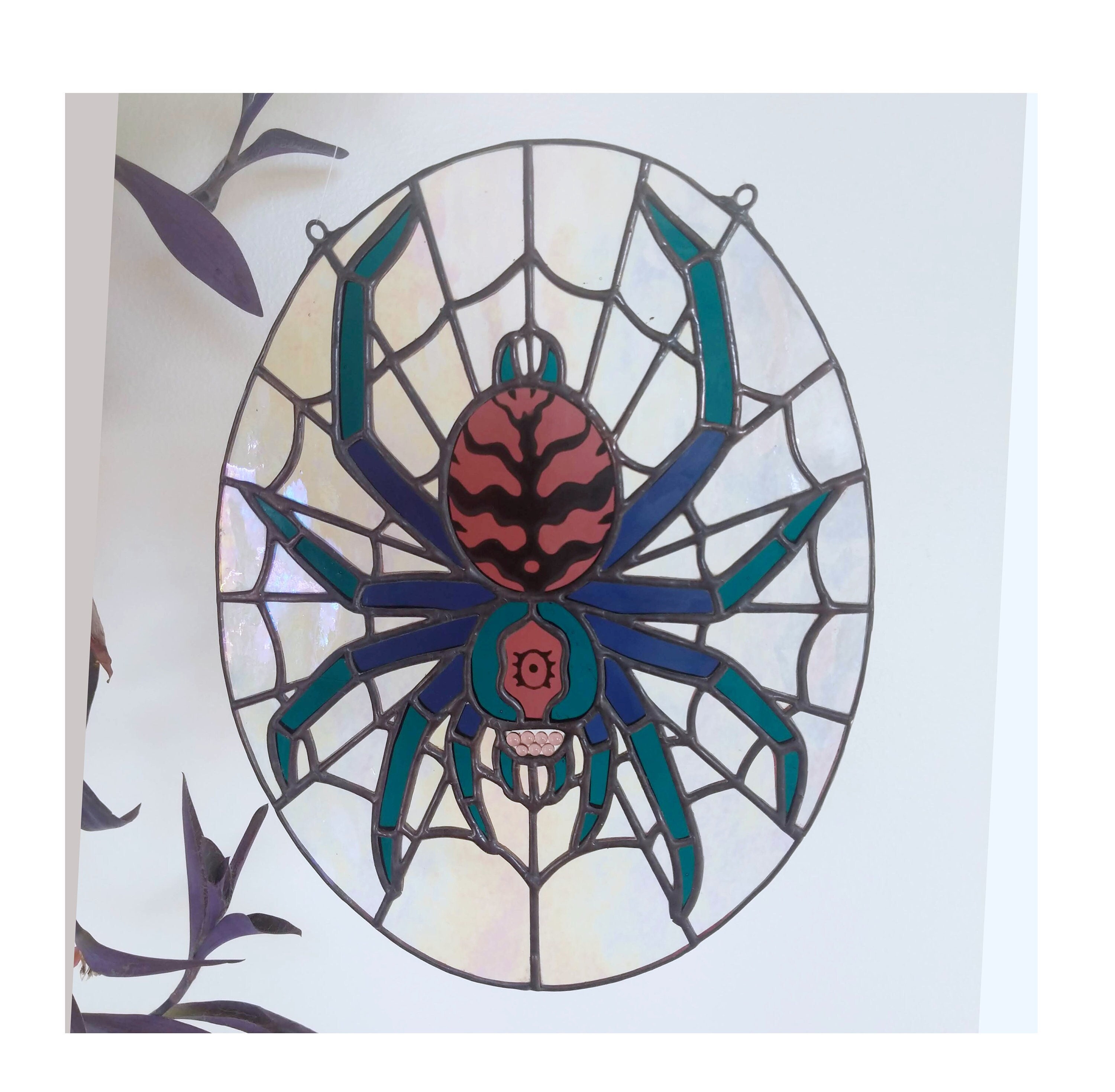Spider Stained Glass Window. Spider Art. Tarantula Stained - Etsy
