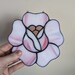 Pink Rose Stained Glass. Rose Tattoo Stained Glass. Traditional Tattoo ...