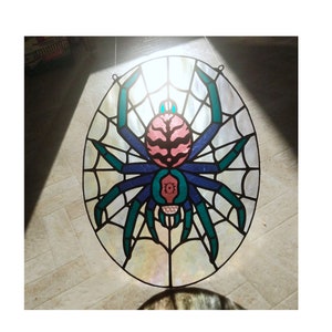 Spider Stained Glass Window. Spider Art. Tarantula Stained - Etsy