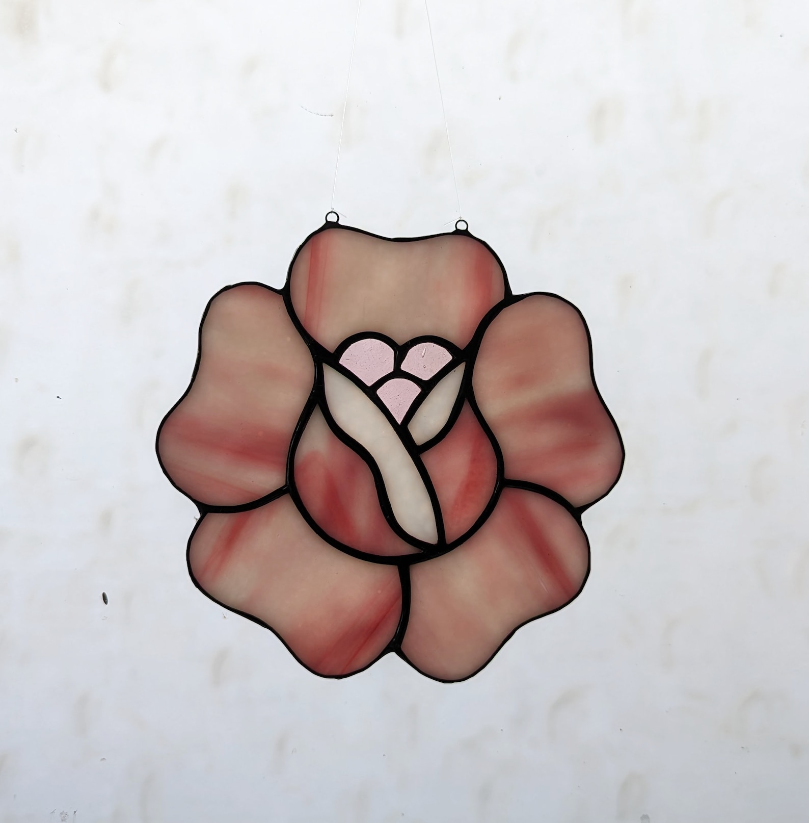 Pink Rose Stained Glass. Rose Tattoo Stained Glass. Traditional Tattoo ...