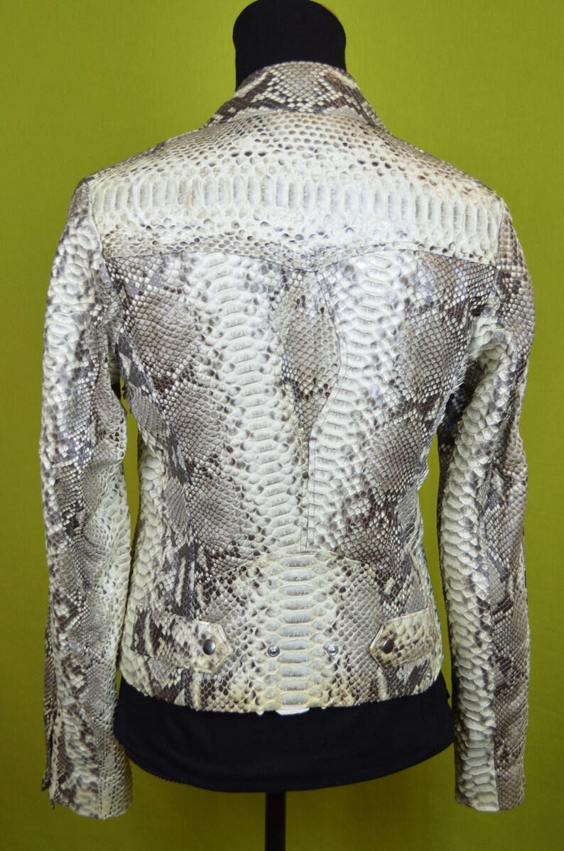Vintage Late 90s 00s Natural Python Leather Glam Rock Moto - Etsy
