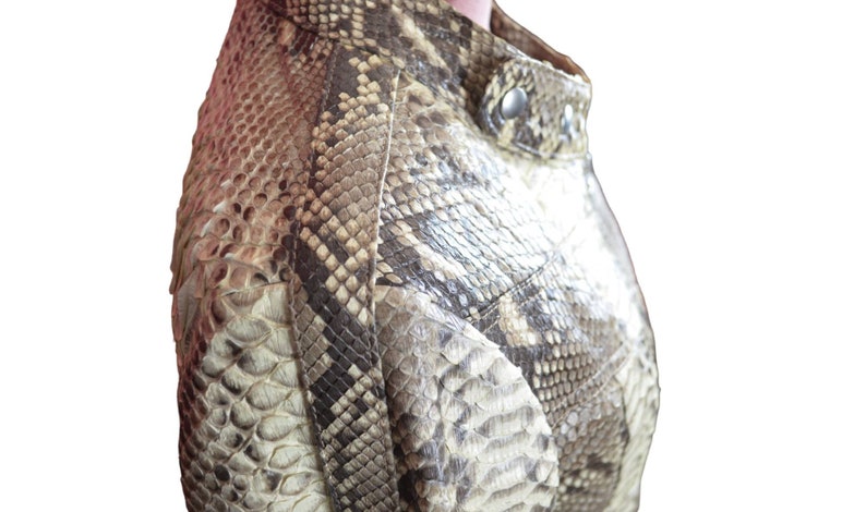 Vintage Late 90s 00s Natural Python Leather Glam Rock Moto - Etsy