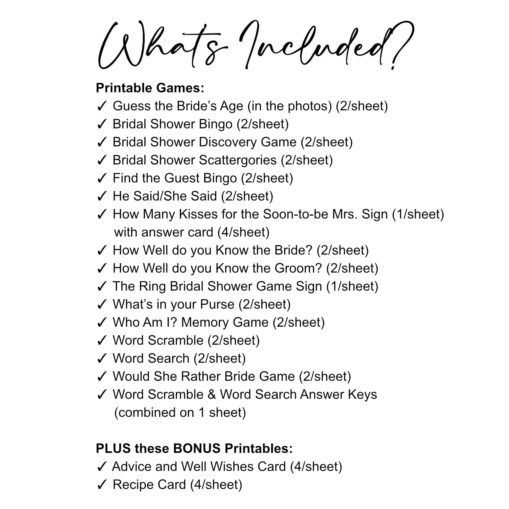 Burgundy Floral Printable Bridal Shower Games 15 Games And 2 Bonus Cards