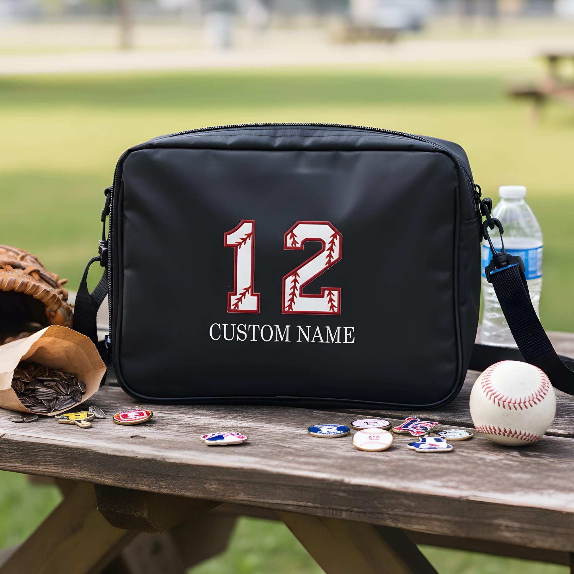 Custom Baseball Pin Bag With Number & Name, Embroidered Pin Bag ...