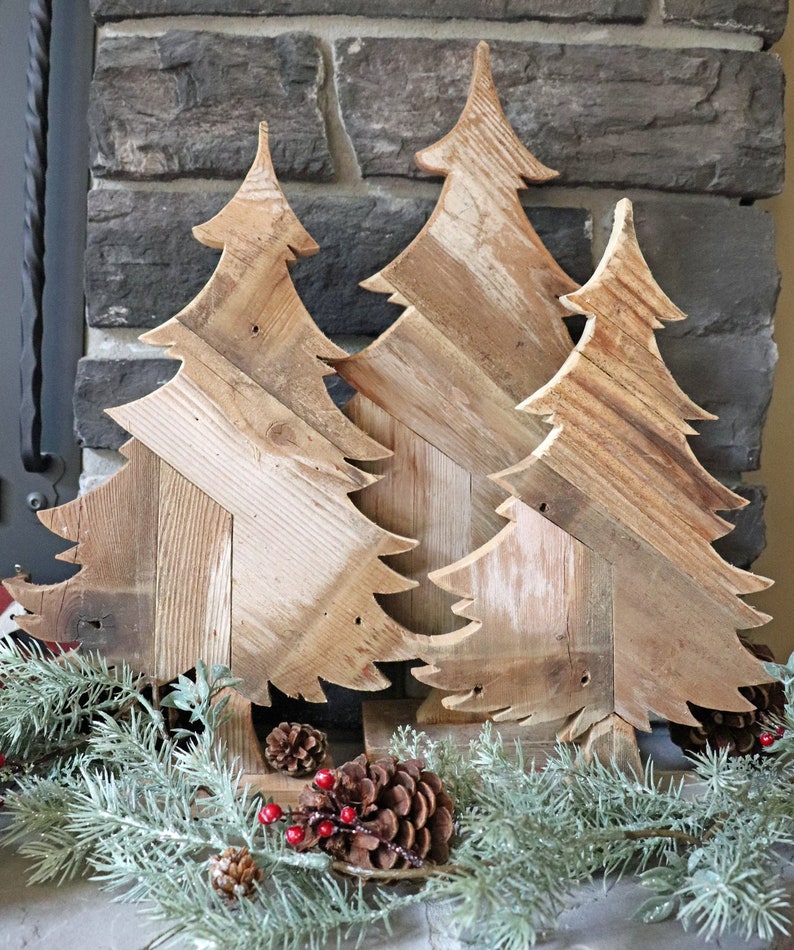 Rustic Pine Tree made from Barn Wood/Weathered Reclaimed | Etsy