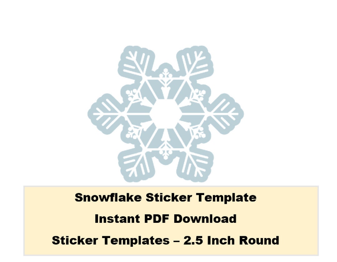 Snowflake Sticker Templete, Instant Download, Holiday Stickers ...