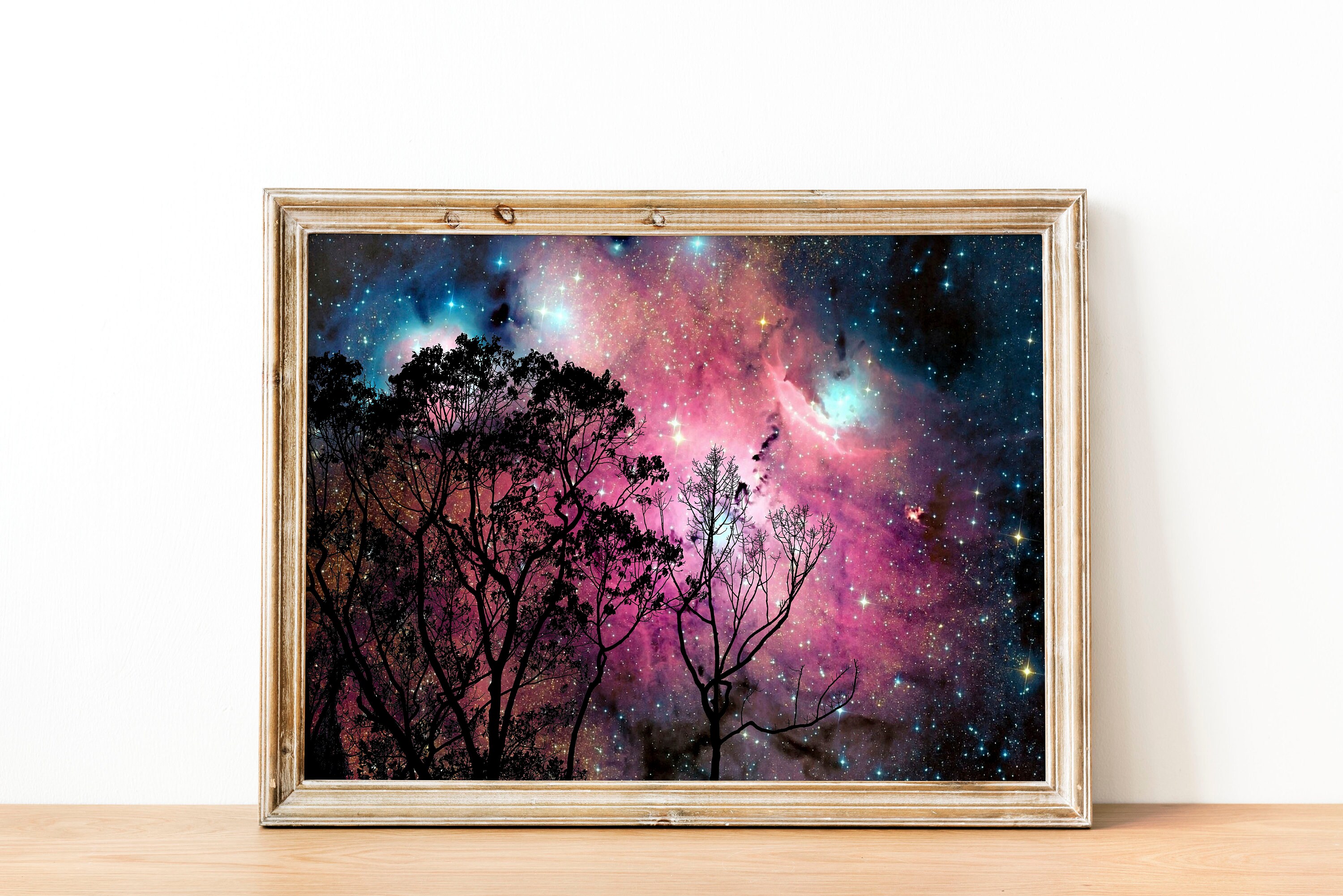 Galaxy Art Print, Blue Galaxy Poster, Stary Night Photography, Espacio ...