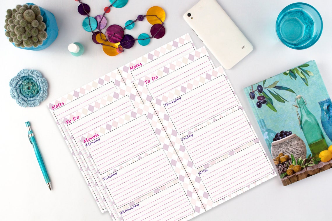 5 Day Weekly Planner, Daily Work Planner, Life Organizer, Office ...