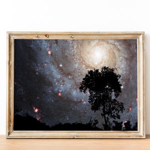 Galaxy Art Print Blue Galaxy Poster Stary Night Photography | Etsy