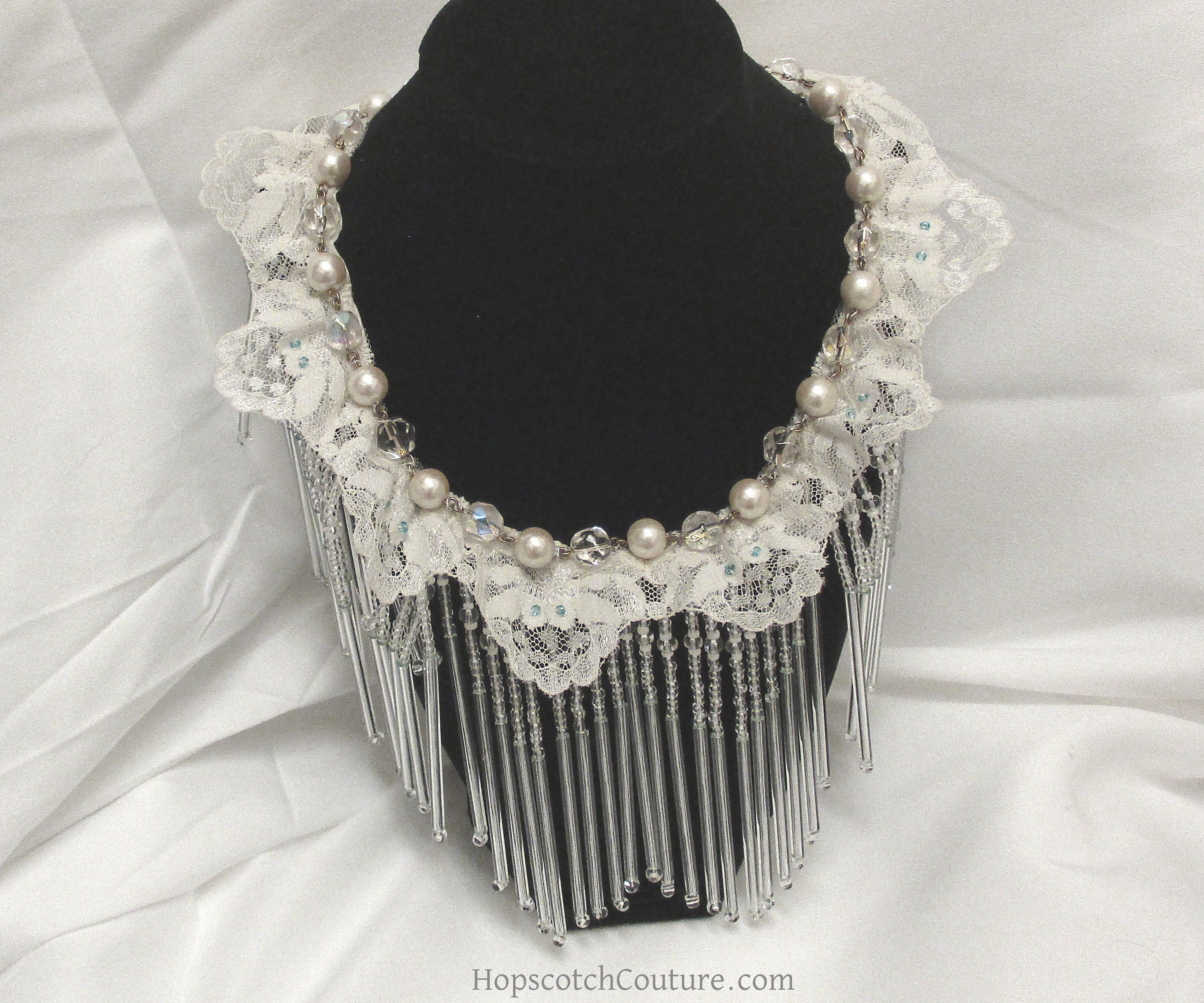 Dramatic Glass Beaded Neck Piece One of a Kind Upcycled - Etsy