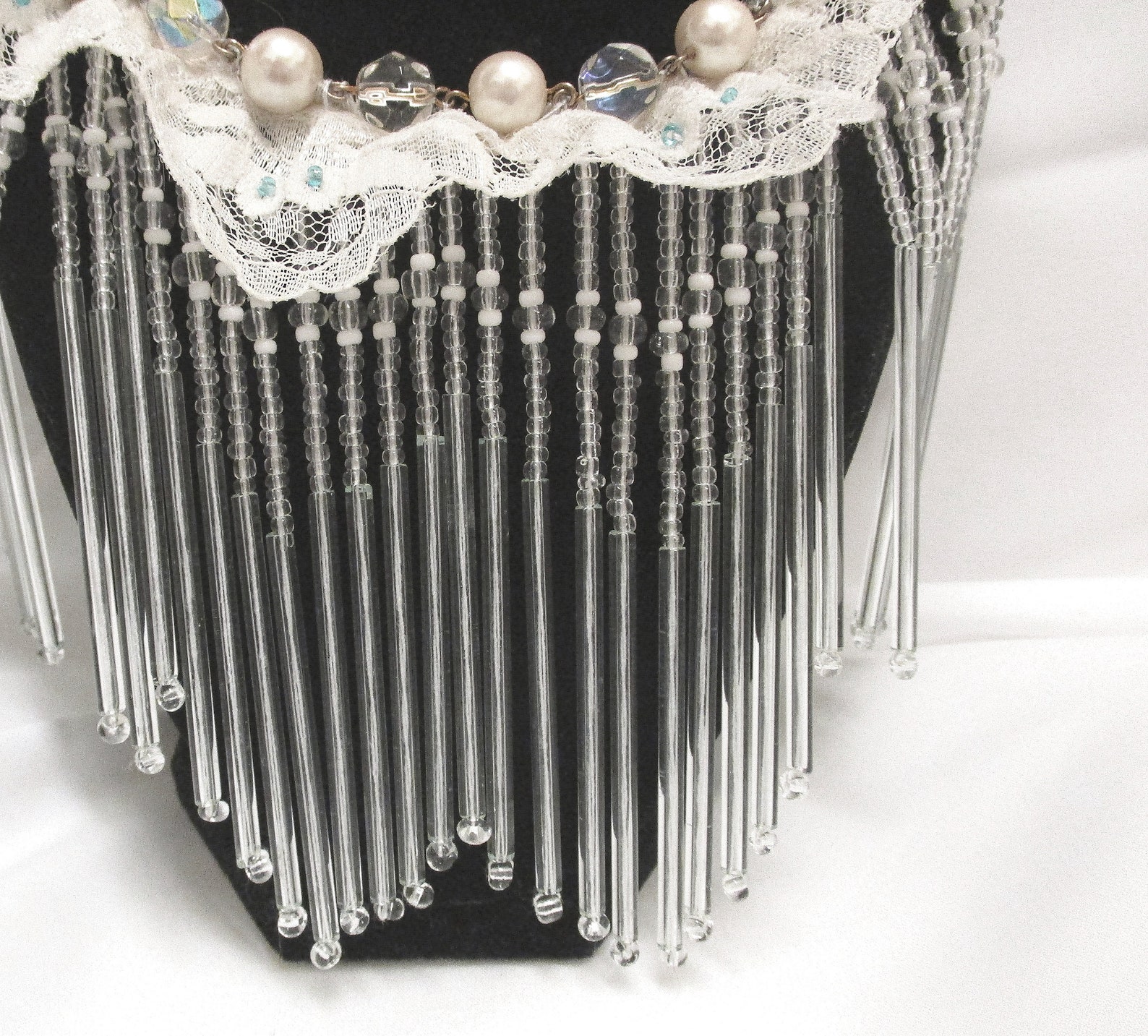 Dramatic Glass Beaded Neck Piece One of a Kind Upcycled - Etsy