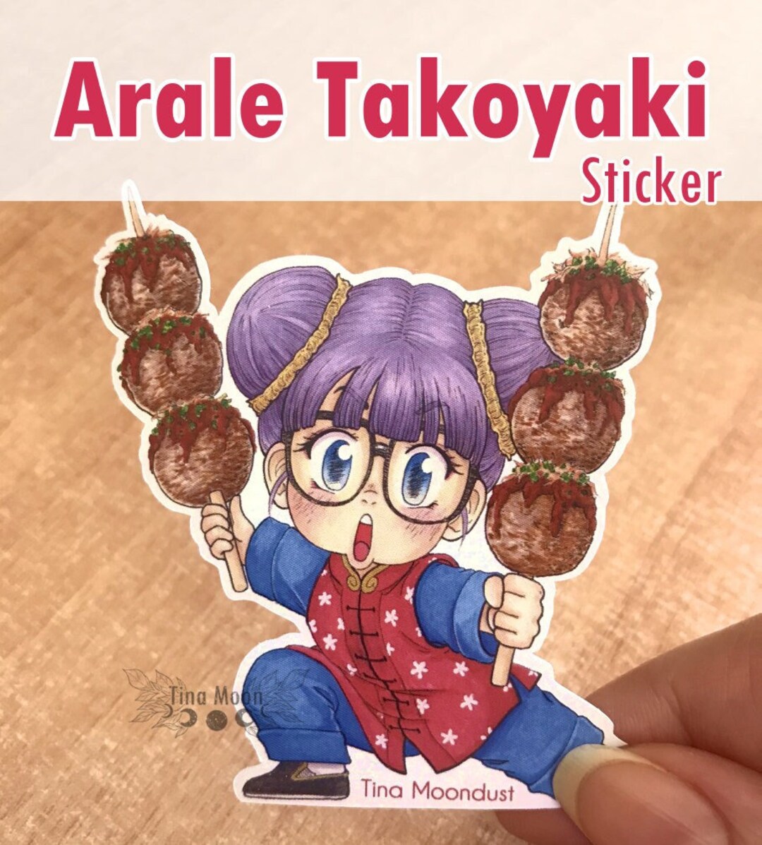 Anime Girl Takoyaki Sticker - Pegatina ; Anime, Manga, Retro, Gamer ...