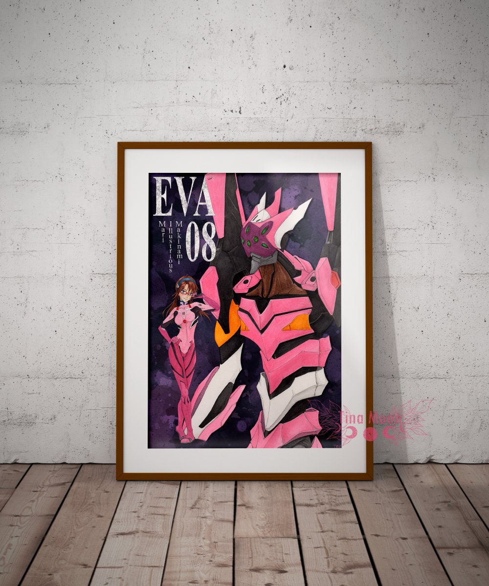 Evangelion Anime Girl Eva 08 Mari Anime Art Art Print Wall - Etsy