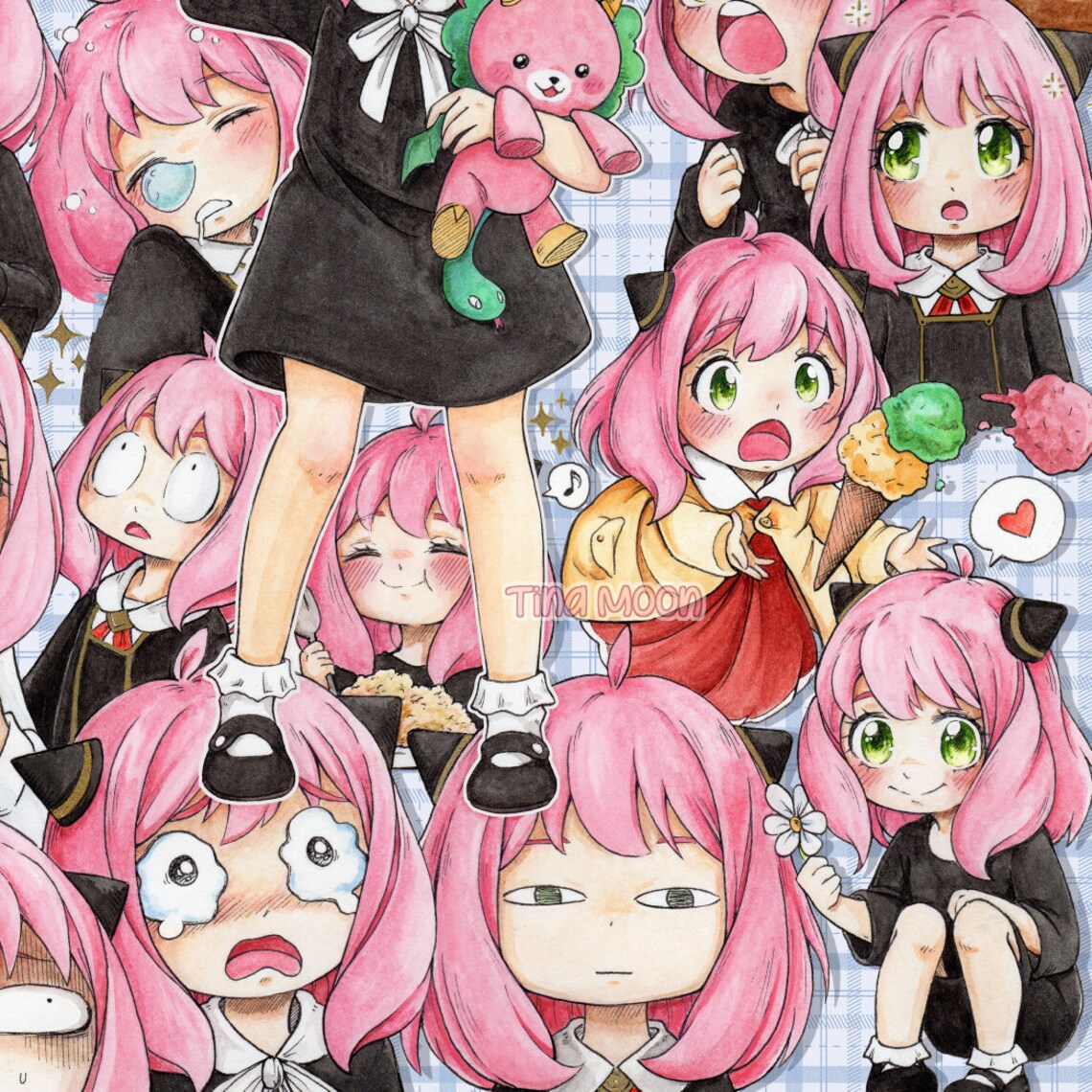 CUTE ANYA PRINT Illustration Anime Art Art Print Anime - Etsy