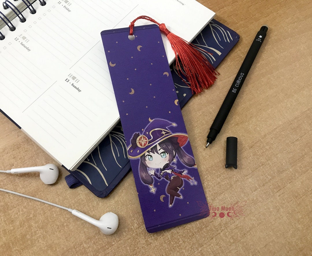 Bookmarks Mona Genshin /bookmark With Tassels / Anime / Animeart ...
