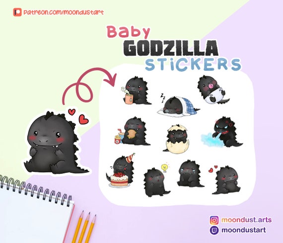 Set Pegatinas baby Godzilla Pack Stickers | Etsy