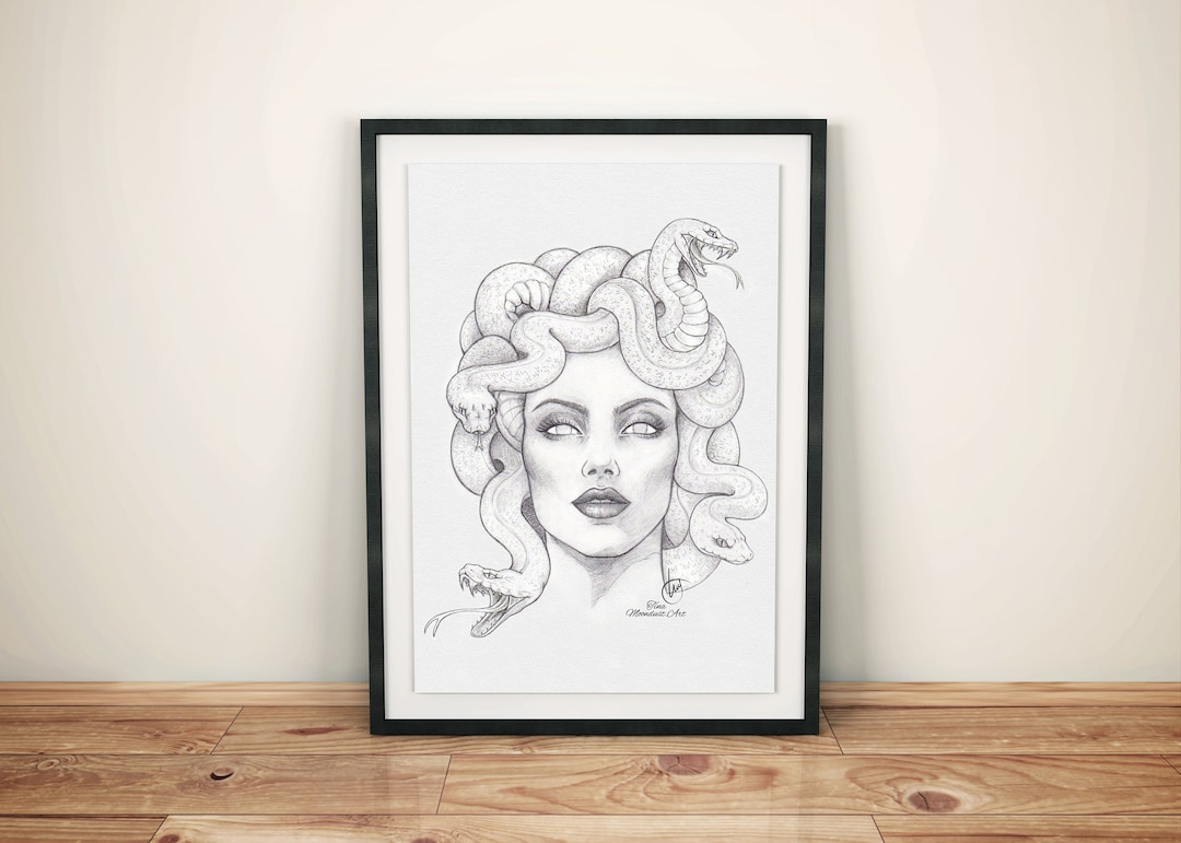 Medusa Illustration Print Art Print, Mythological Character - Etsy