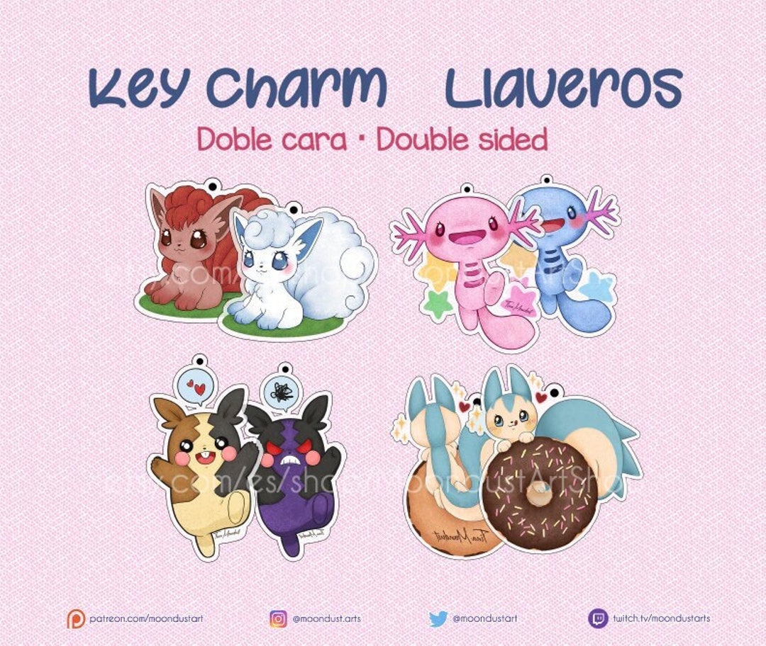 Cute Poke Animal Keychain Poke Ball Keychain Acrylic - Etsy