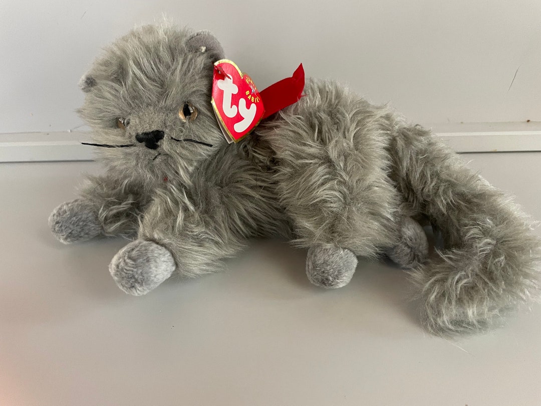 TY Beanie Baby" Beani" the Gray Cat - Etsy