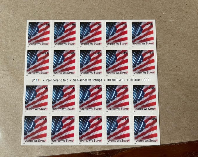 2001 "united We Stand" Flags, Stars, and Stripes USPS Stamps - Etsy