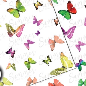 Butterfly Digital Paper Pattern, Seamless Patterns, Digital Papers ...
