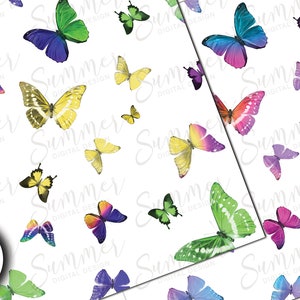 Butterfly Digital Paper Pattern, Seamless Patterns, Digital Papers ...
