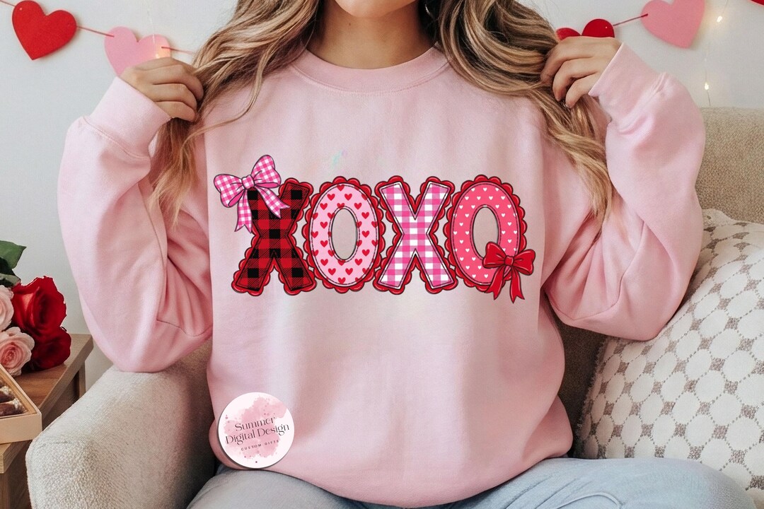 Preppy XOXO Valentine PNG Shirt Design | Preppy Coquette Bow ...