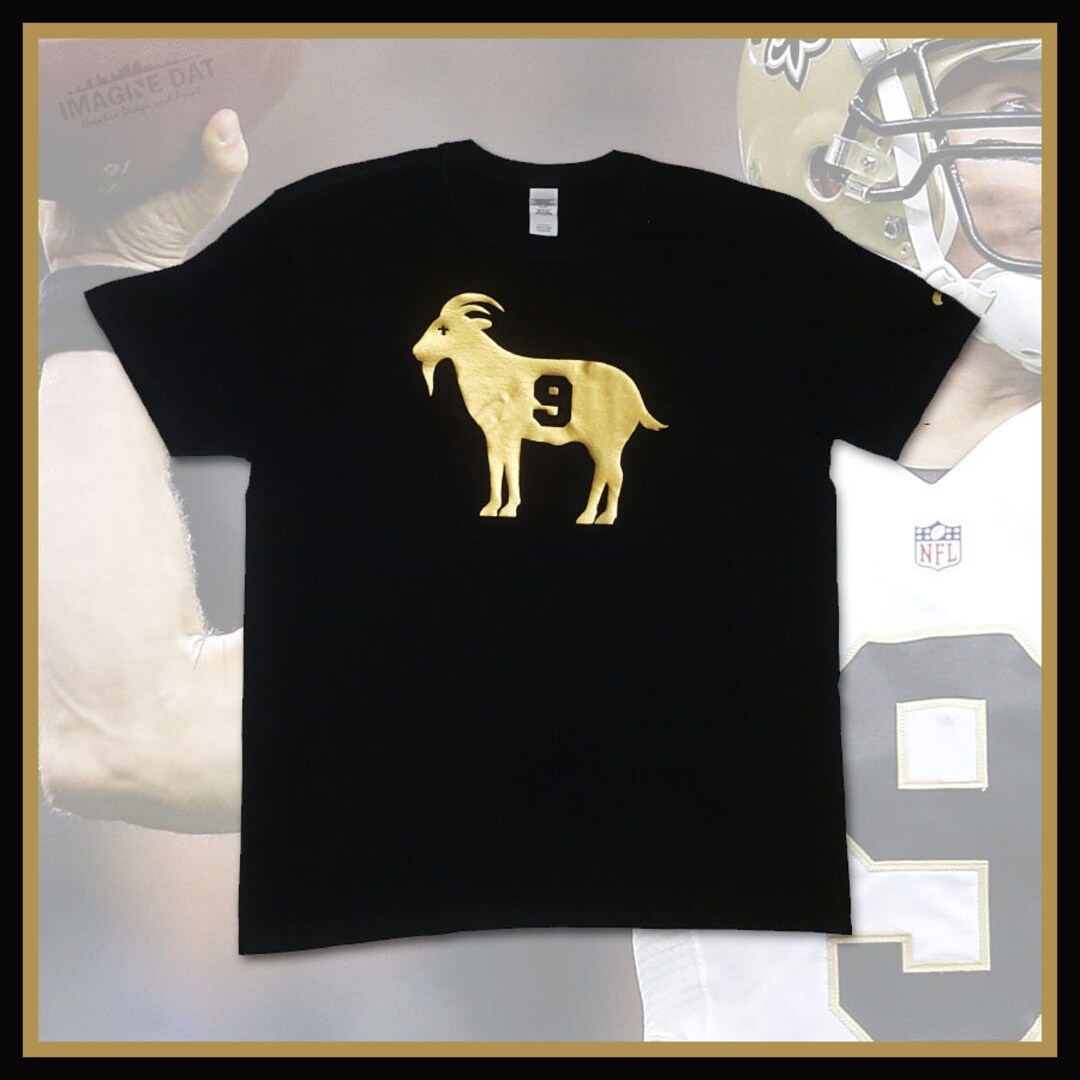 Drew Brees 'GOAT #9' Black Unisex Tees - Etsy