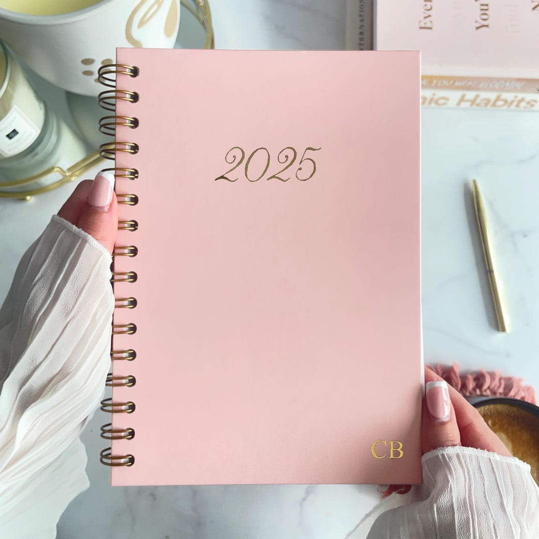 Personalised 2025 Diary - Week per View - Dark Pink - Etsy