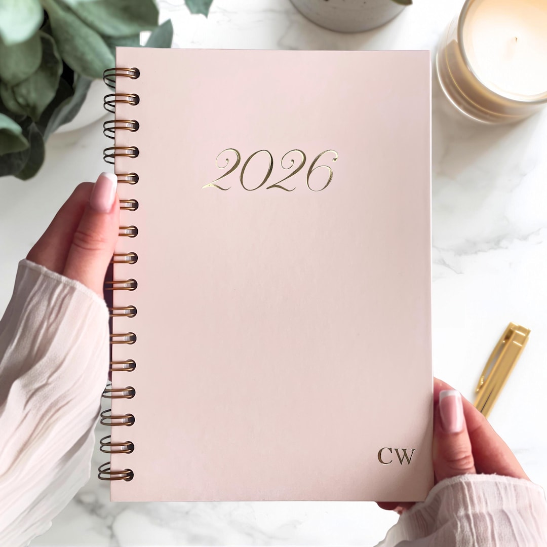 Personalised 2026 Diary - Week per View - Light Pink - Etsy