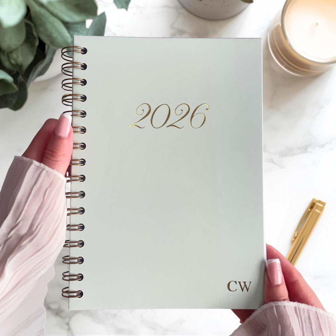 Personalised 2026 Diary - Week per View - Light Green - Etsy