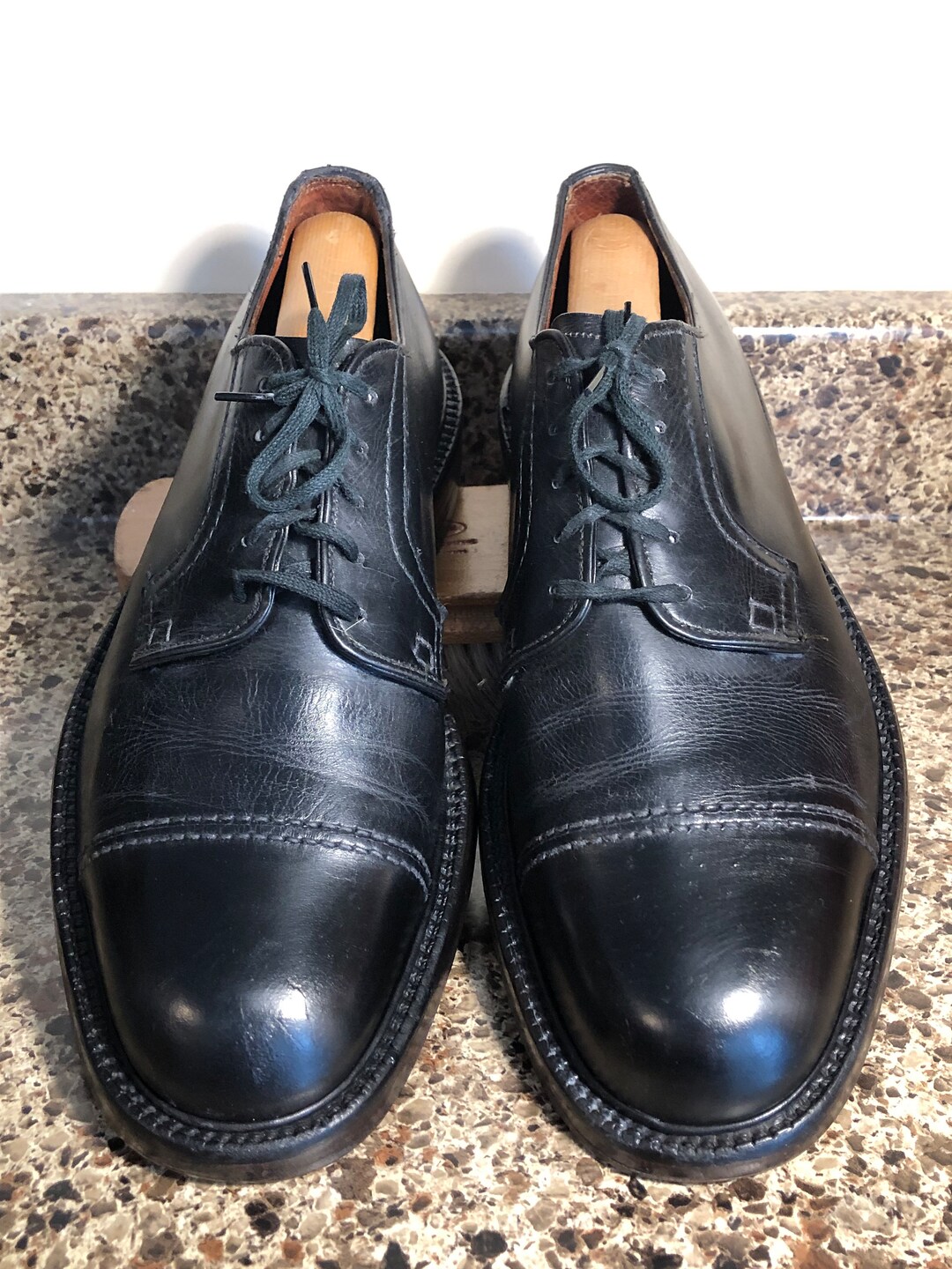 Vintage Canadian John Mchale Custom Black Cap-toe Bluchers, the Viking ...