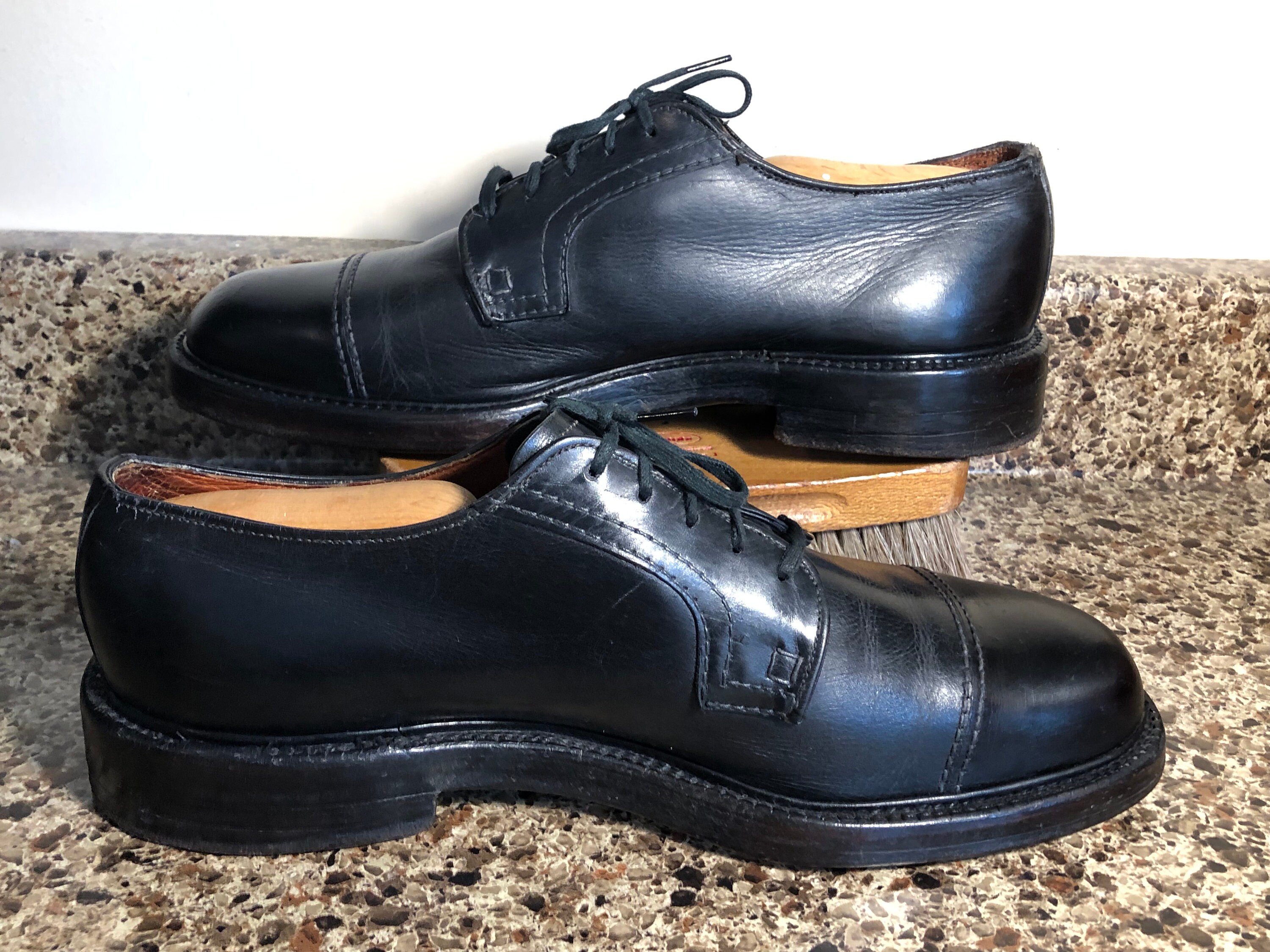 Vintage Canadian John Mchale Custom Black Cap-toe Bluchers, the Viking ...