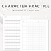 Blank Character-based Language Practice Worksheet PDF for Writing ...