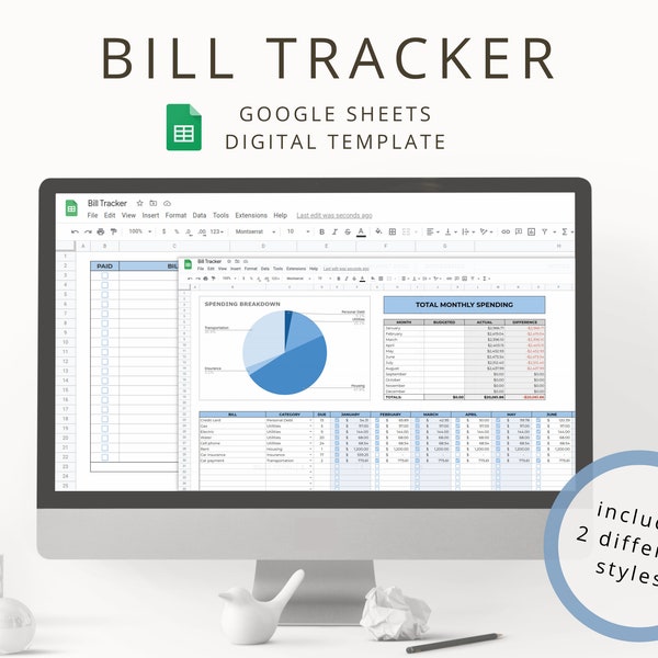 Expense Tracker Google Sheets - Etsy