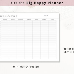 Minimalist Weekly 18 Hour Planner PDF Template for Calendar Blocking ...