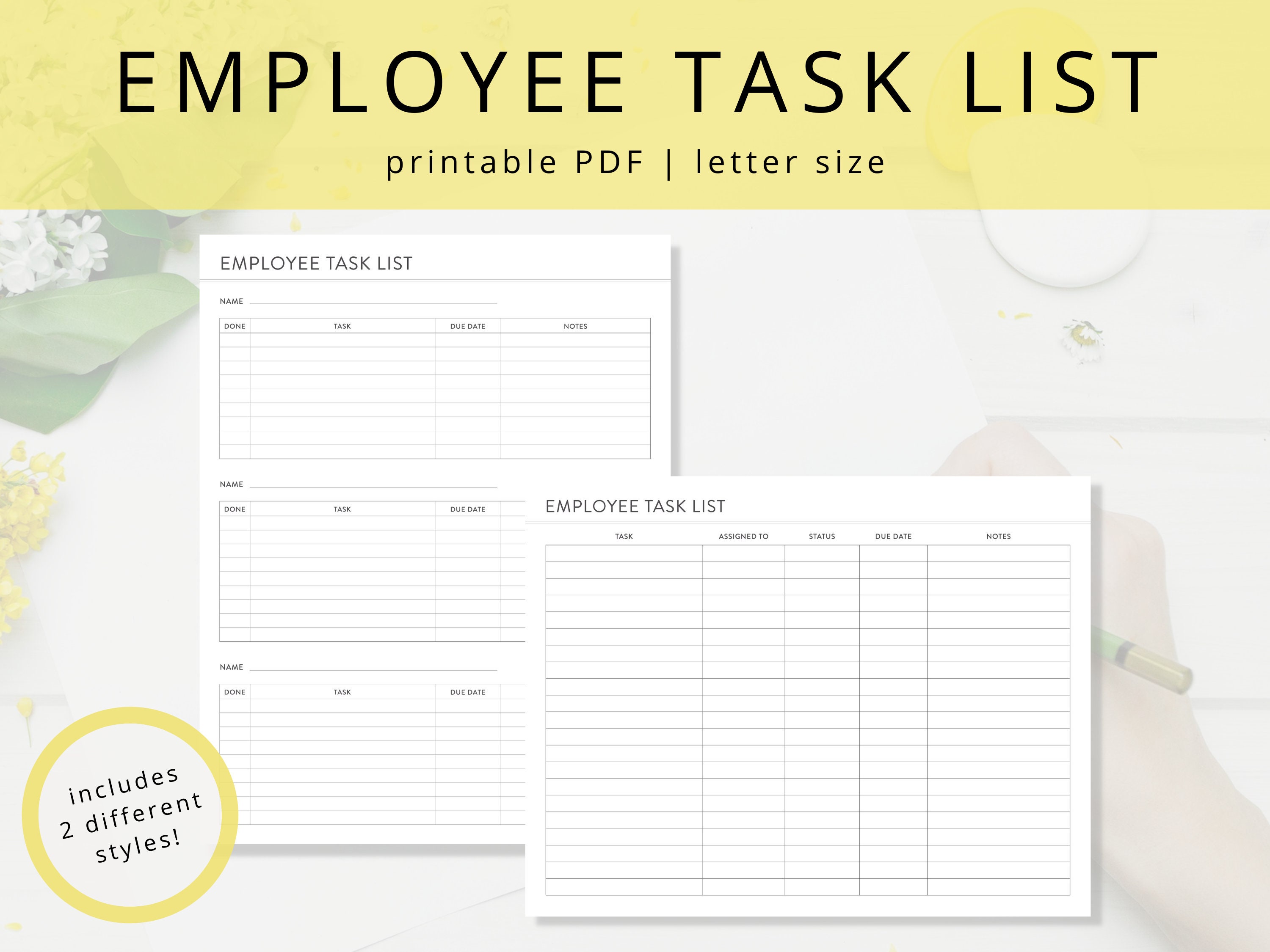 Minimalist Employee Task List PDF Printable to Do List for - Etsy