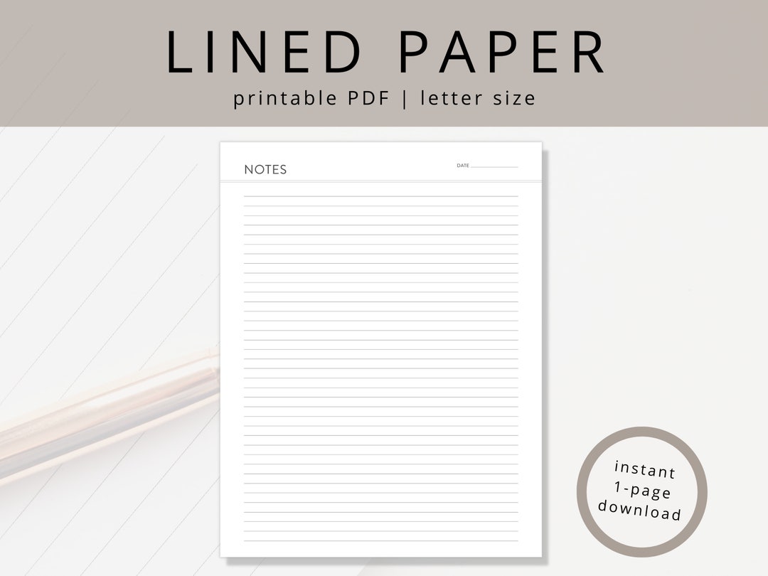 Minimalist College Ruled Lined Writing Paper for Note Taking & Studying ...