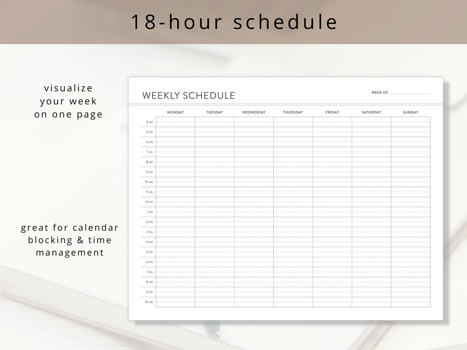 Minimalist Class Schedule PDF Template for School Week Organization ...